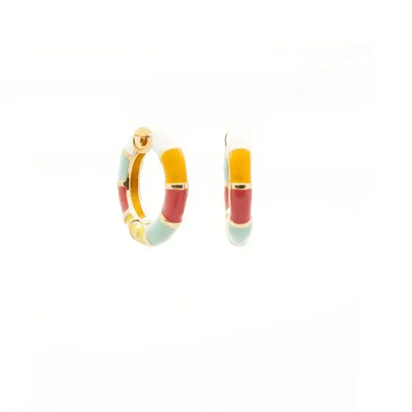 SALTY CALI Rainbow Mini Huggie Hoop Earrings - Gold