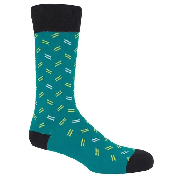 PEPER HAROW - MADE IN ENGLAND Parallel Patterned Socks - Green