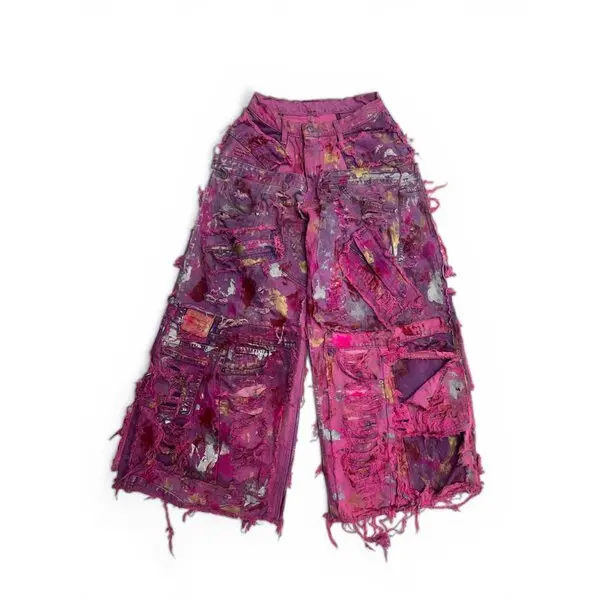 ZASTASTUDIO Wearable Ruins Wide Leg Denim Pants