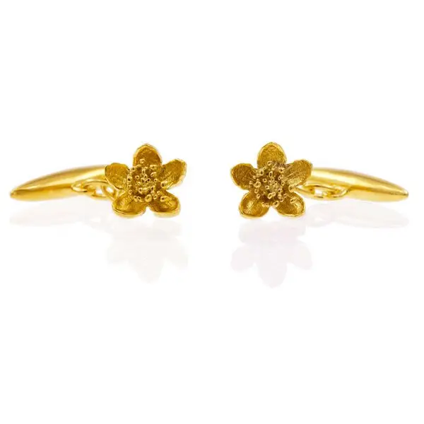 LEE RENEE Neutrals / Cherry Blossom Cufflinks - Gold