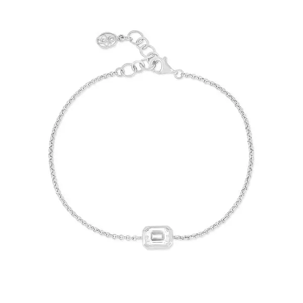 DOWER & HALL Sterling Silver Chain Bracelet With White Topaz - Silver/white