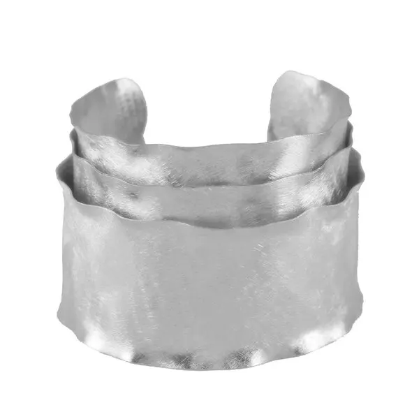 MARCIA MORAN Sandelle Layered Cuff Rhodium Plated - Silver