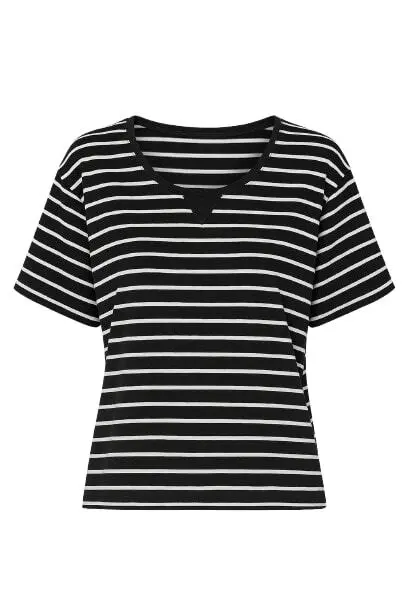 CONQUISTA Loose Fit Striped Top