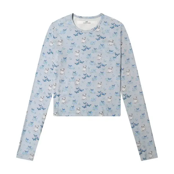 CLOUD HAVEN Printed Fitted Long Sleeve Tee
