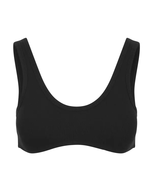NUDEA The Organic Cotton Dip Front Bralette - Black