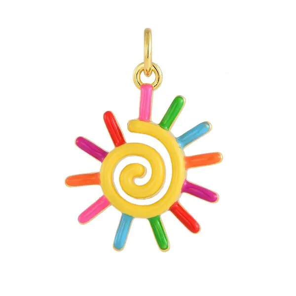 PINNOLE Gold Plated Sun Charm - Yellow