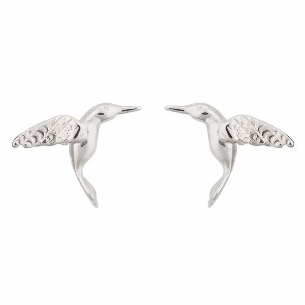 LILY CHARMED Hummingbird Stud Earrings - Silver
