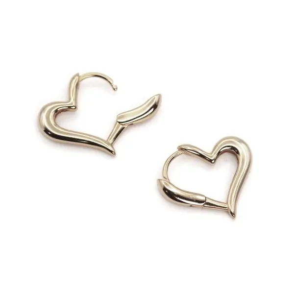 VICSTONENYC FINE JEWELRY Sterling Heart Hoop Earrings - Silver