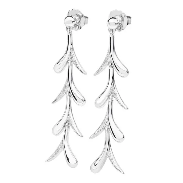 LUCY QUARTERMAINE Solid Sterling Sycamore Kiss Drop Earrings - Silver