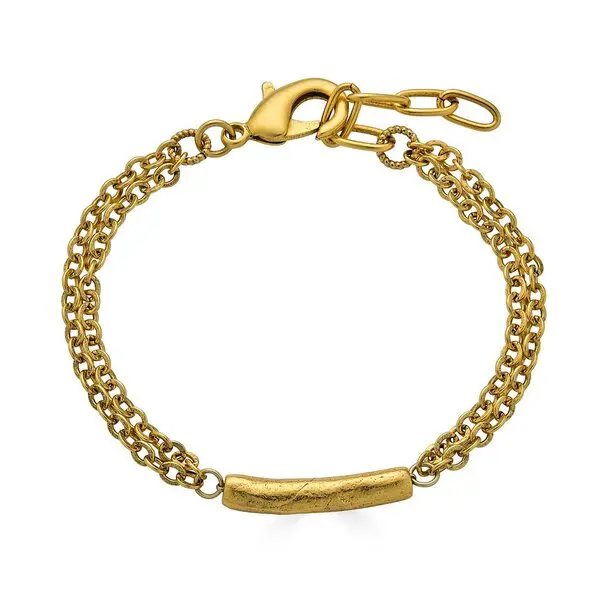 LONI PAUL JEWELRY Tube Bead Chain Bracelet - Gold