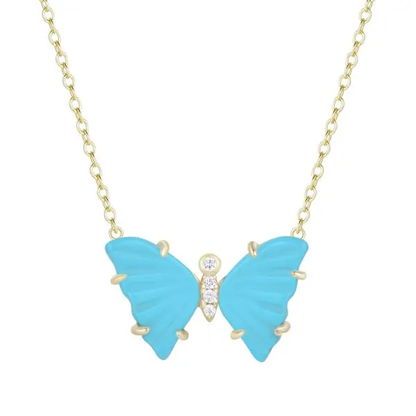 KAMARIA Butterfly Pendant Necklace - Gold