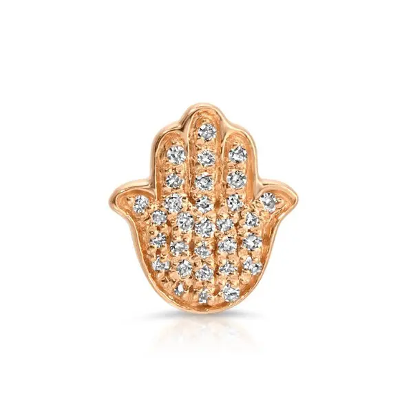 Maya Brenner Designs Diamond Pavé Hamsa Stud Earring - Rose Gold