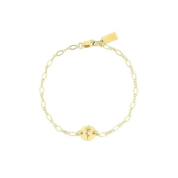 SET & STONES Lily Birth Flower Bracelet - Gold