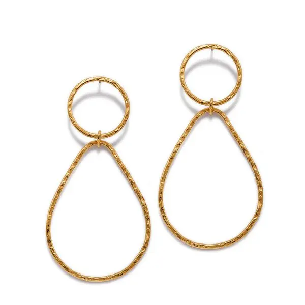 JAREDJAMIN Textured Tear Drop Earrings - Gold