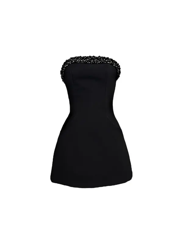 JANE GALA Strapless Mini Dress With Crystal Embellishments