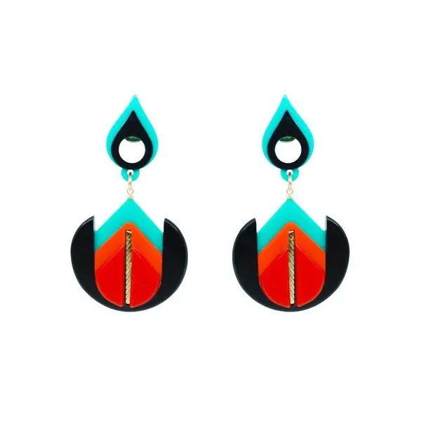 GISSA BICALHO Iolanda Mod Acrylic Dangle Earrings - Red
