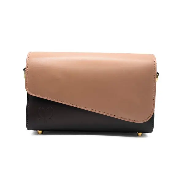 RISEMBERG Lina Modular Bag With Flap - Brown/pink