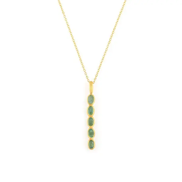 OPIUM JEWELS Emerald Pendant Necklace - Gold/green
