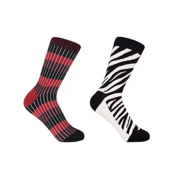 PEPER HAROW - MADE IN ENGLAND Chord Red & Zebra Socks Bundle - Black