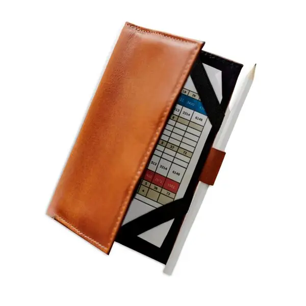 VIDA VIDA Leather Golf Score Card Holder - Brown