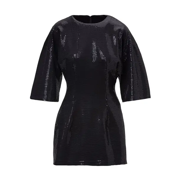 BLUZAT Sequined Fitted-waist Mini Dress