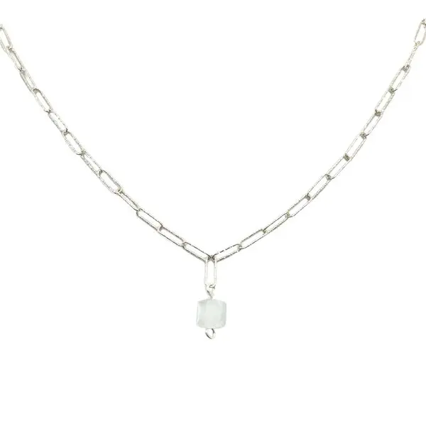 BIO-TRIMMINGS Brandt Sparkle Chain Frost Bio-gem Necklace - Silver