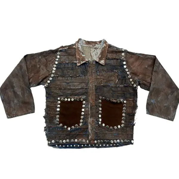 ZASTASTUDIO Studded Denim Jacket - Brown