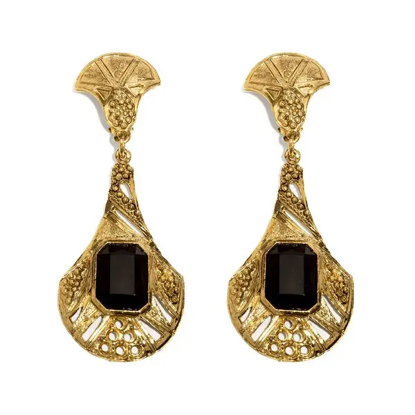 CARAMEL VINTAGE JEWELLERY Vintage Plated Jude Drop Earrings - Gold