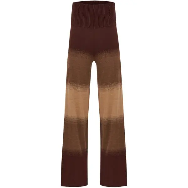 PERALUNA Color Transition Bell Bottom Knit Trousers