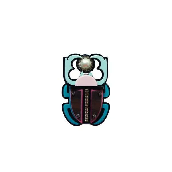 GISSA BICALHO Scarab Brooch - Green