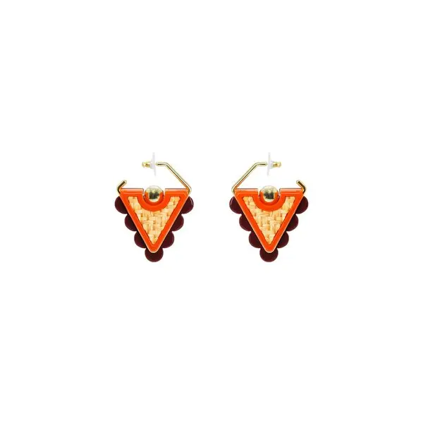 GISSA BICALHO Handmade Acrylic Dangle Earrings - Orange