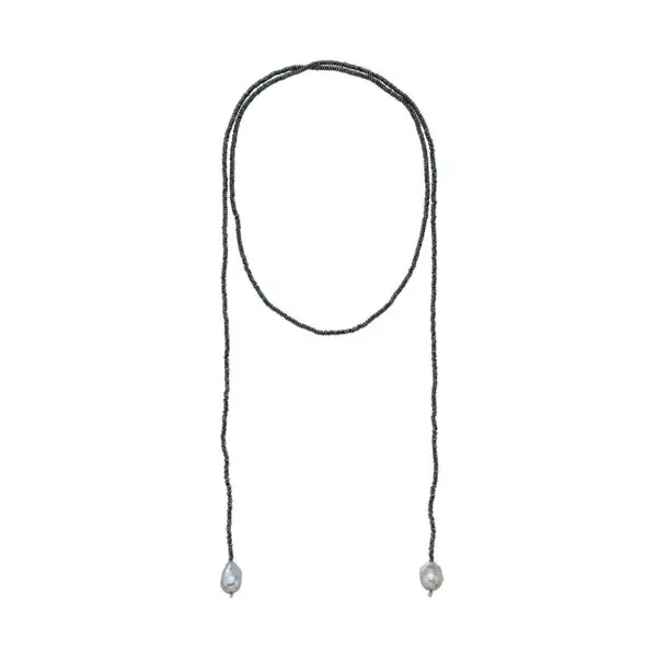 LINYA JEWELLERY Sedna Baroque Pearl And Hematite Necklace - Black
