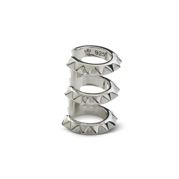 KASUN LONDON Croc Triple Ear Cuff - Silver
