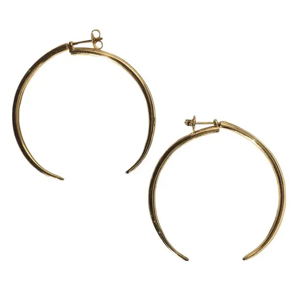 AKI ROC JEWELRY Front-back Hoop Earrings - Gold
