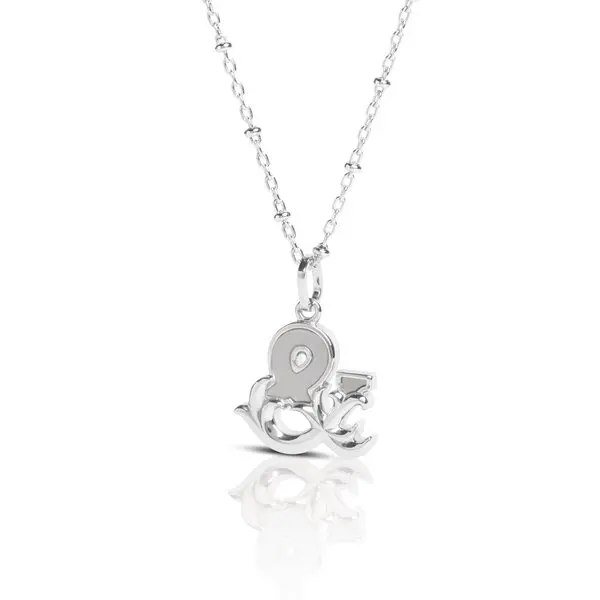 KASUN LONDON Silver Initial Pendant Necklace - Silver/white
