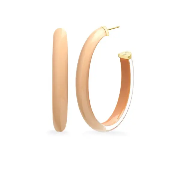 GOLD & HONEY Xl Oval Hoop Earrings - Brown/gold