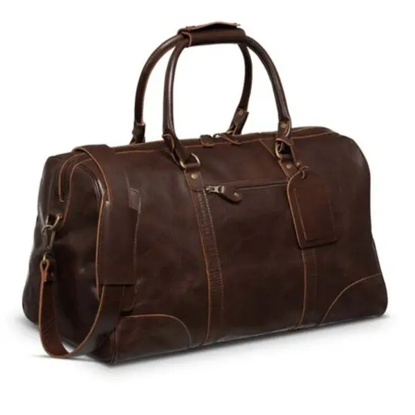 HIDES LEATHER CO. Leather Duffle Bag - Brown