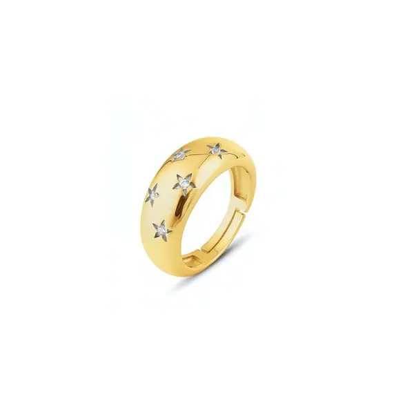 SPERO LONDON Celestial Star Dome Ring - White