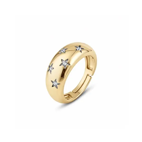 SPERO LONDON Celestial Star Dome Ring - White