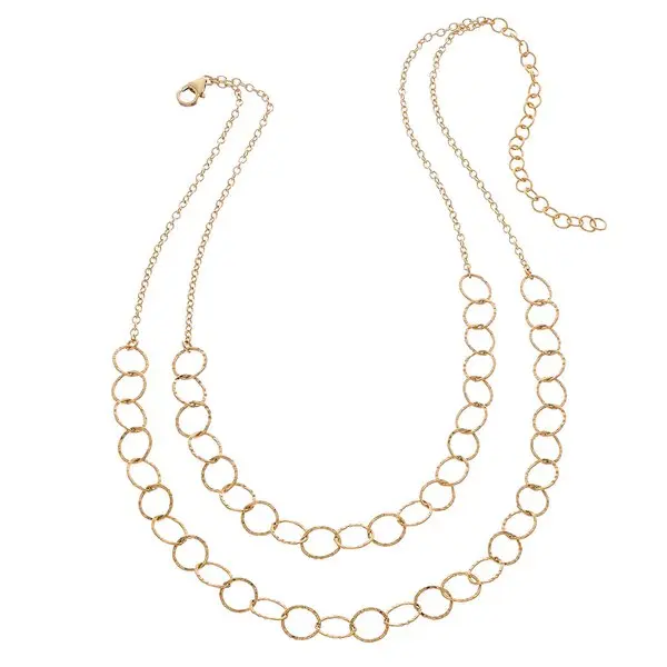 HEATHER HAWKINS Open Link Draped Choker Necklace - Gold