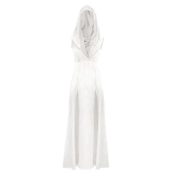 ZHENABIA Hera Hooded Maxi Dress - White