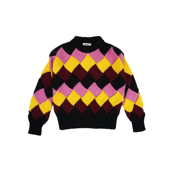 GIGI KNITWEAR Basket-weave Pullover Sweater