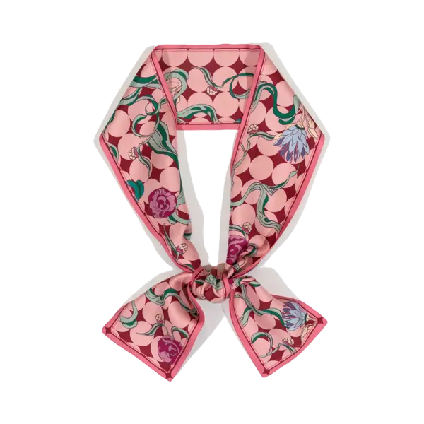 LOST PATTERN Dream Silk Twill Neck Bow Sakura