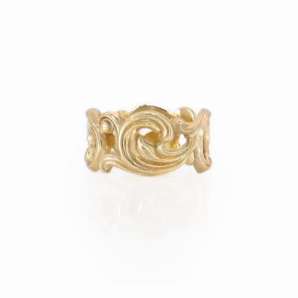 GABRIELLA ALICIA 9 Carat Yellow Scroll Ring - Gold