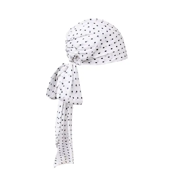 SIBI HATS Polka Dot Bandana Headwrap - White