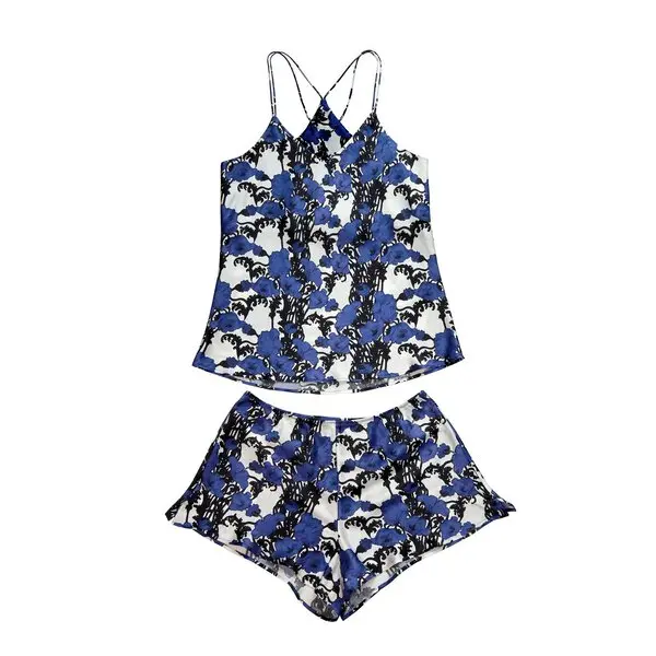 EMMA WALLACE Papaver Cami Set - Blue