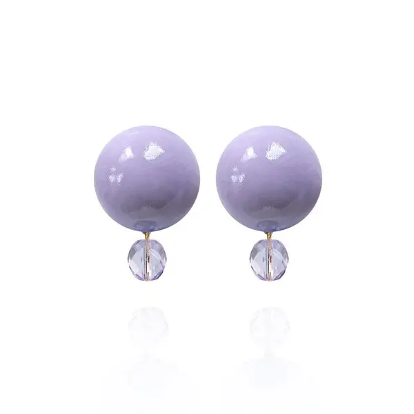 SAULE LABEL Luna Stud Dangle Earrings - Purple
