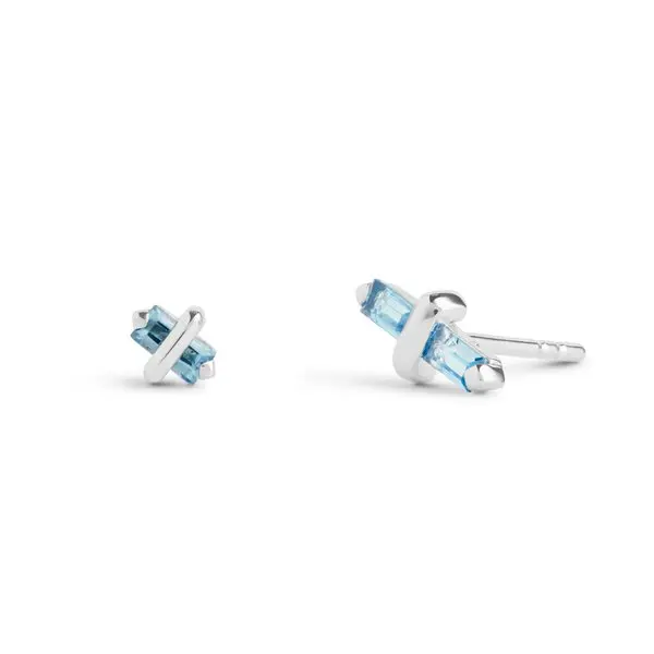 KASUN LONDON Candy Kiss Topaz Earrings - Blue/silver