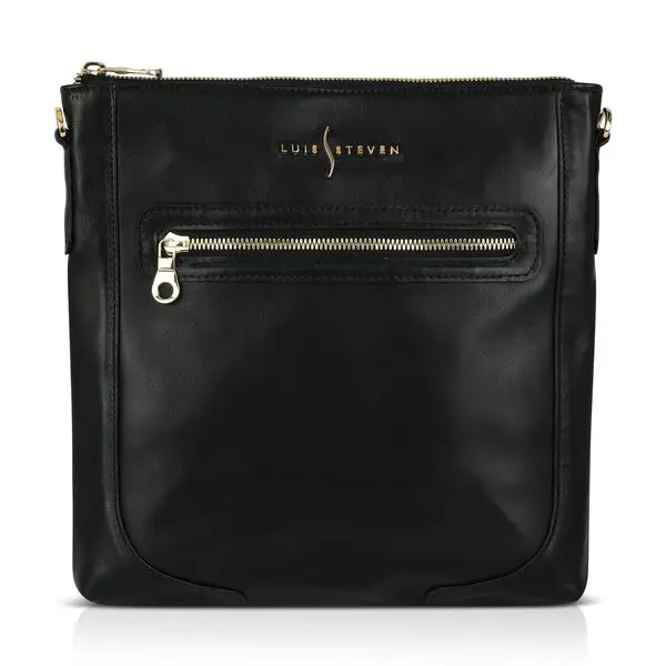 LUIS STEVEN Flat Messenger Bag Nappa Leather