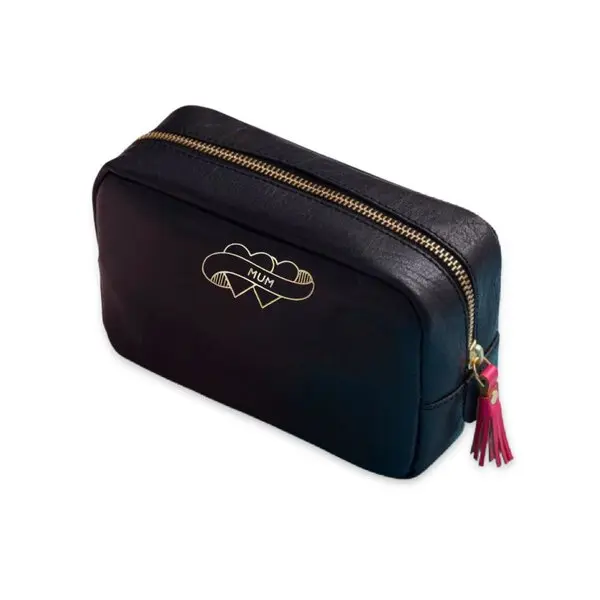 VIDA VIDA Leather Make-up Bag With Tassel - Black
